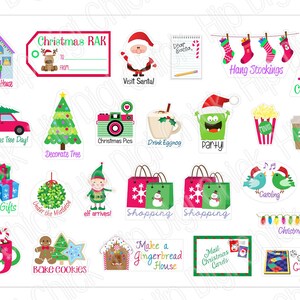 Christmas Bucket List Planner Stickers - Holiday Events - Etsy
