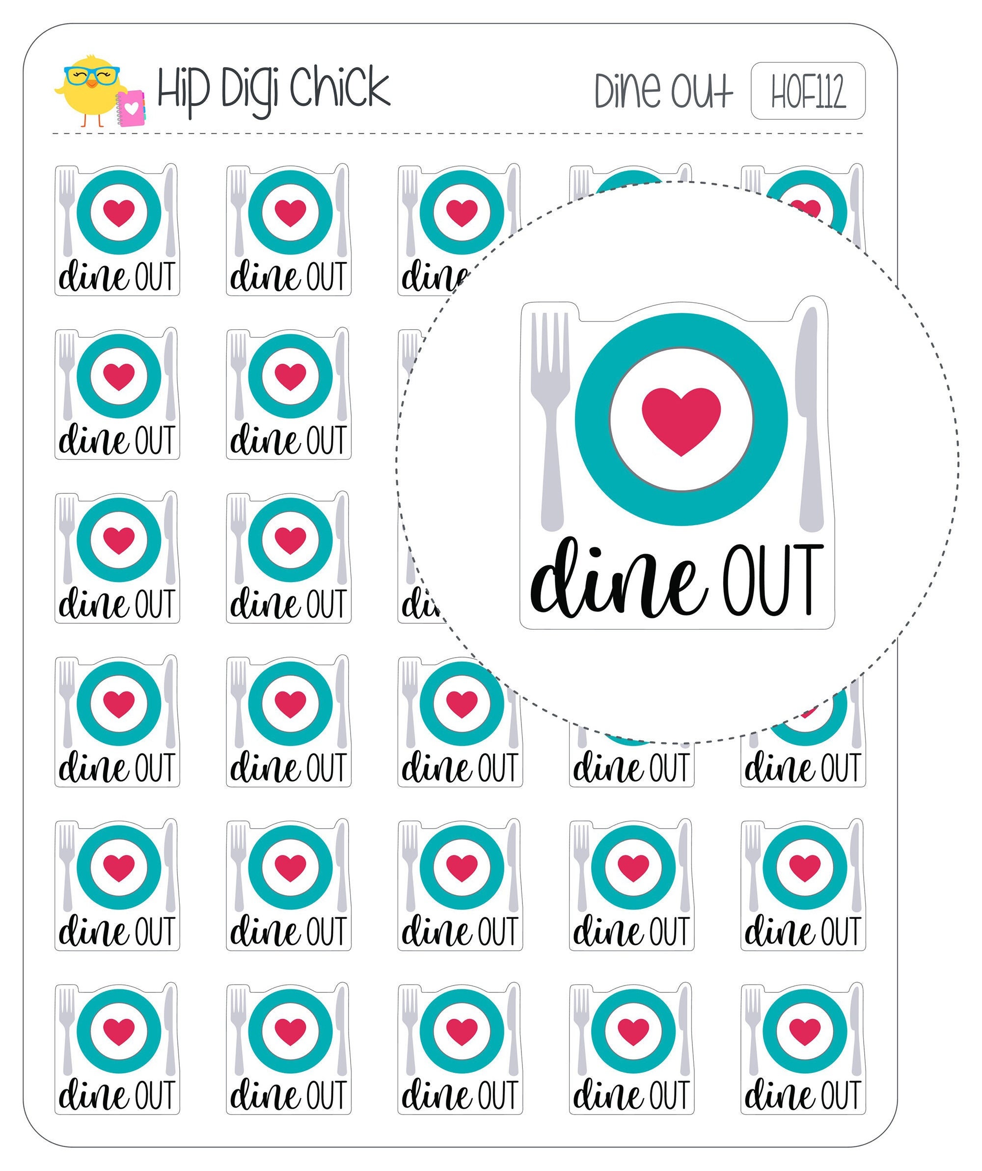 Dine Out Planner Stickers - Lunch Dinner Food Meals - Etsy