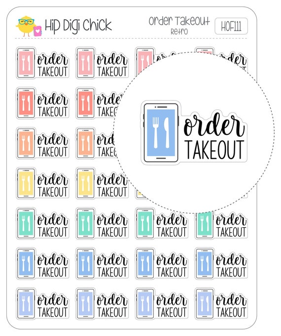 ORDER TAKEOUT Planner Stickers Dinner Lunch Meal Planning | Etsy