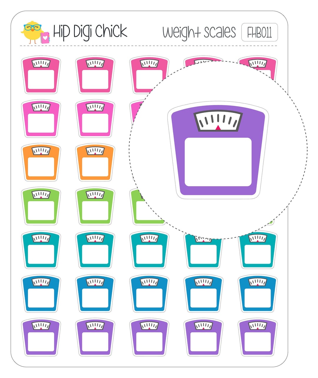 Weight Scale Tracker Planner Stickers - Etsy