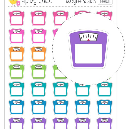 42 Weight Scale Planner Stickers Weight Tracker Stickers - Etsy