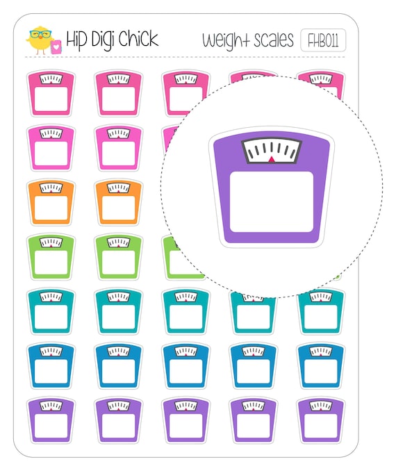 Weight Scale Tracker Planner Stickers - Etsy