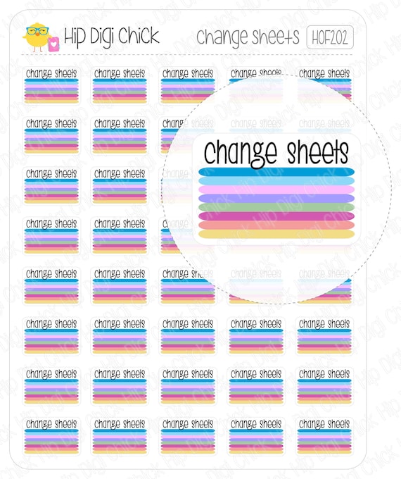 Wash Bedding Change Sheets Planner Stickers | Etsy