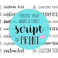 Text Script Sticker Sheet - Etsy