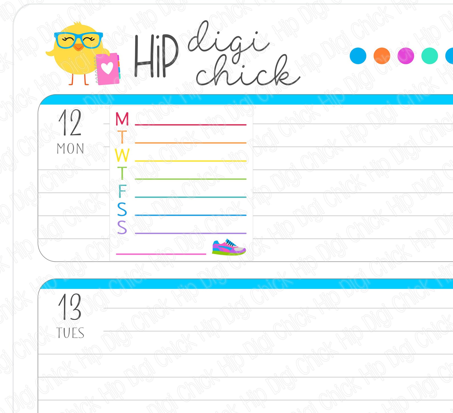 Daily Steps Tracker HORIZONTAL Planner Stickers - Weekly - Etsy