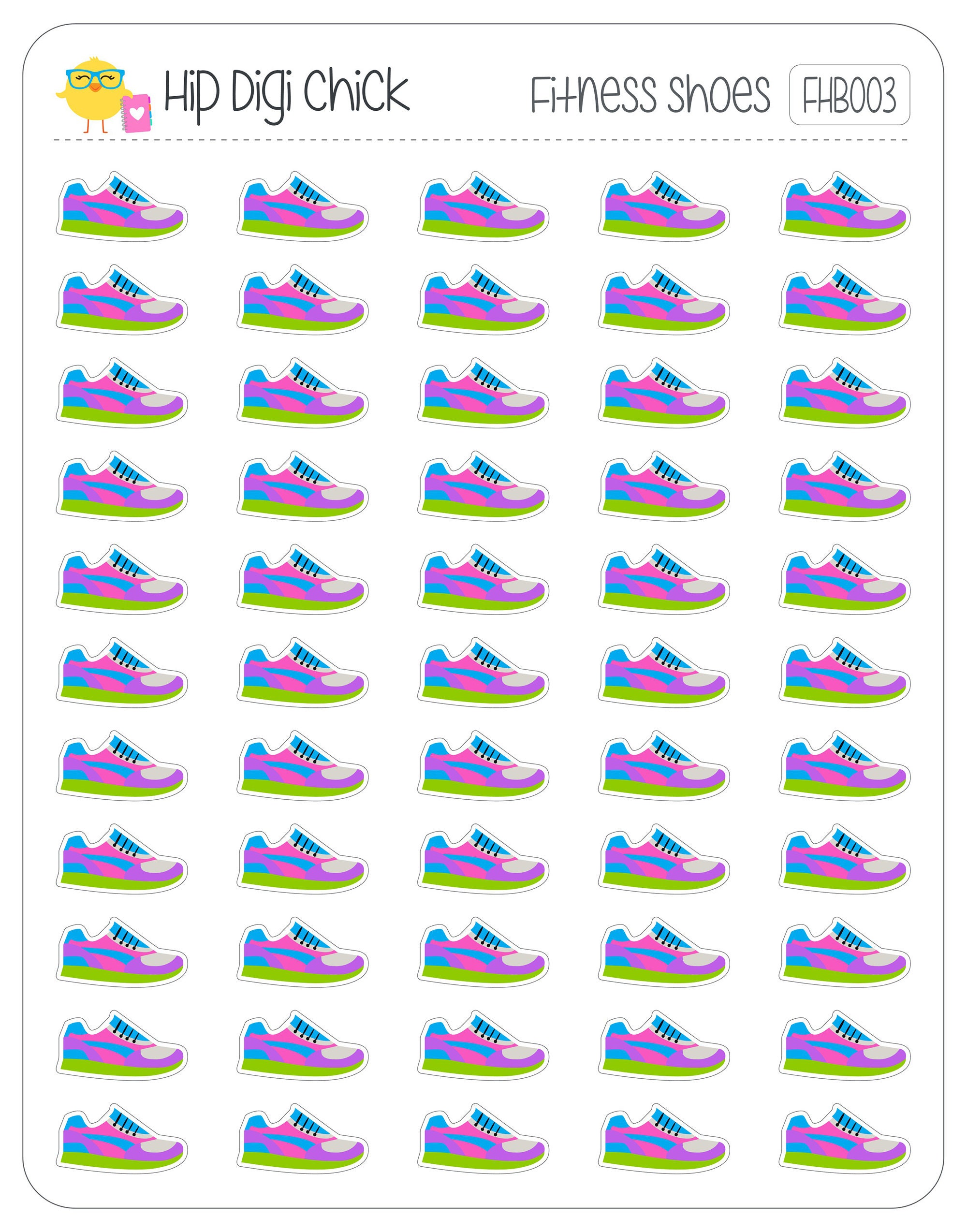 Running Walking Exercise Fitness Shoes Planner Stickers | Etsy