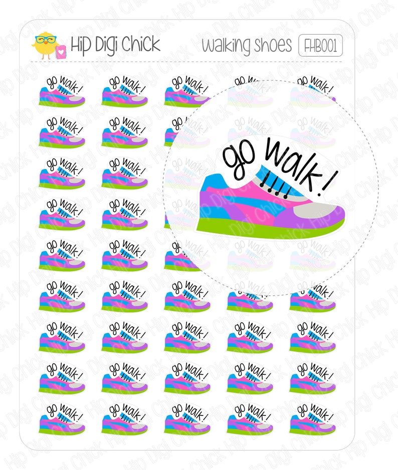 Running Walking Exercise Fitness Shoes Planner Stickers | Etsy