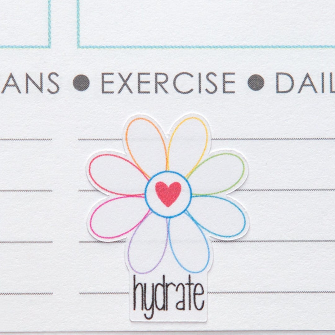 Hydrate Flower Planner Stickers - Daily Water Tracker - Etsy