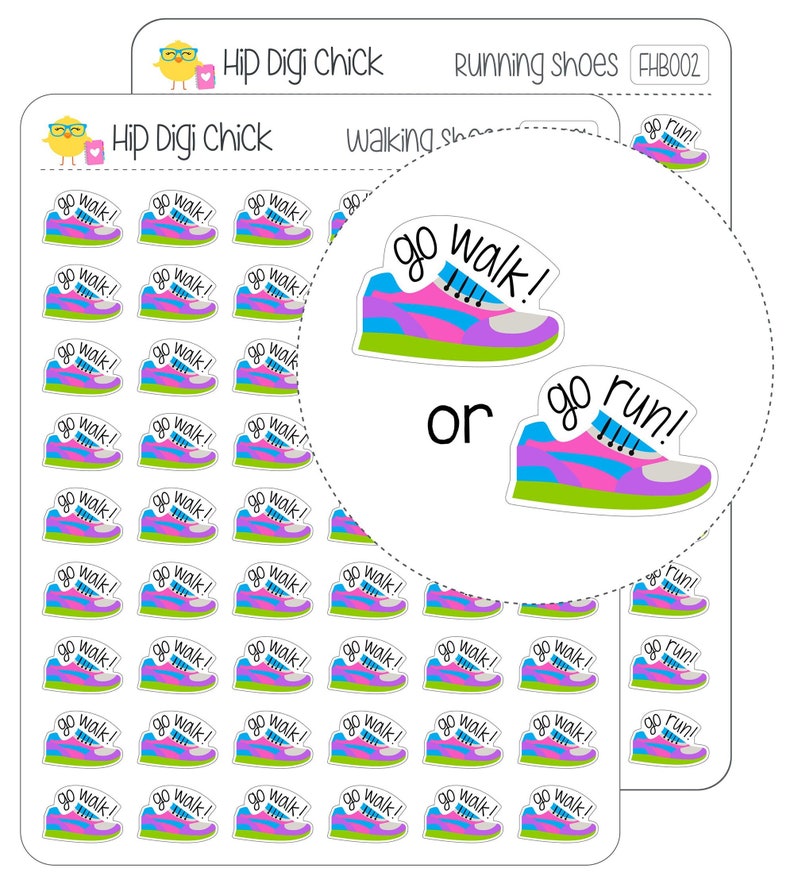Running Walking Exercise Fitness Shoes Planner Stickers - Etsy