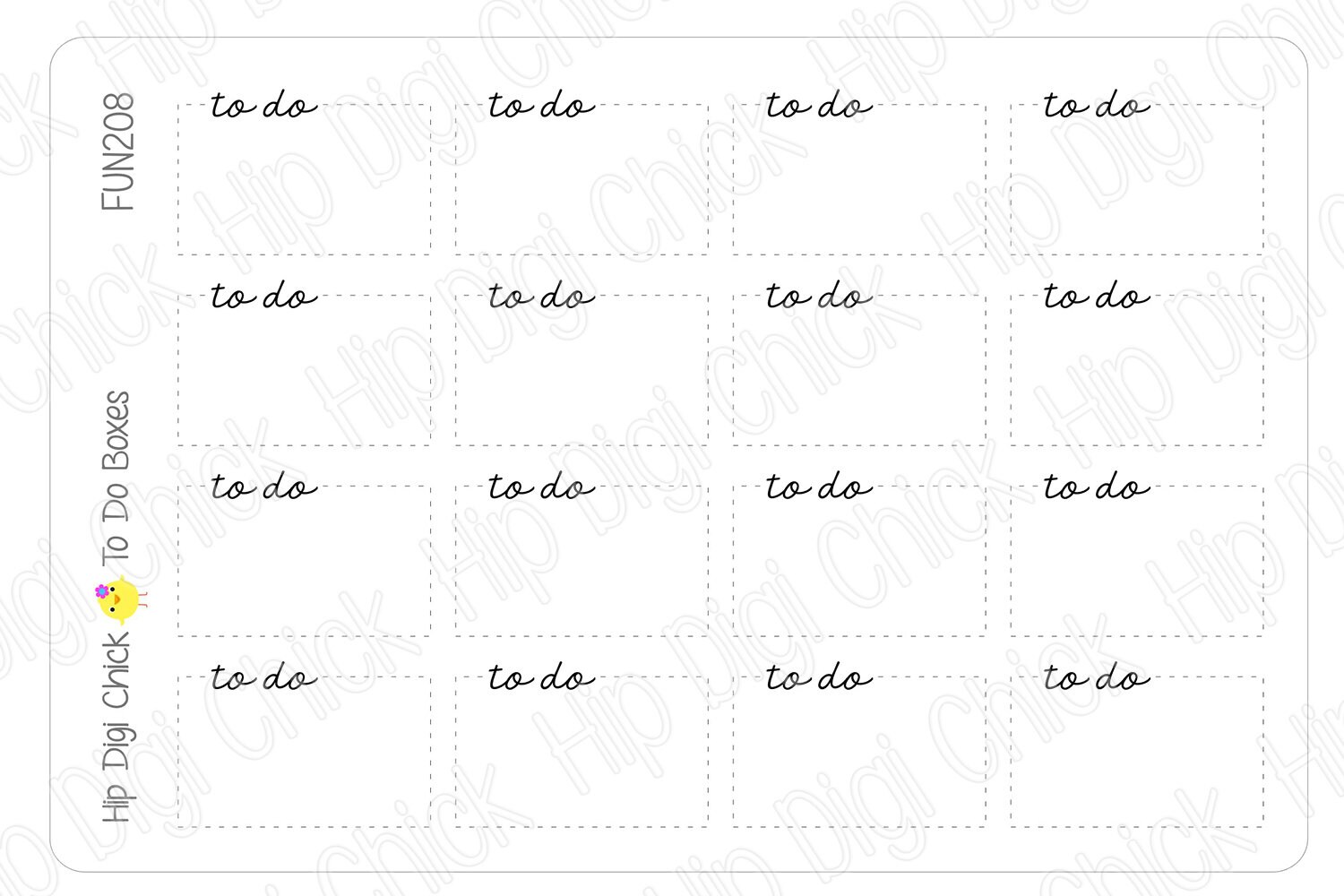 To Do List Script Boxes Planner Stickers - Etsy