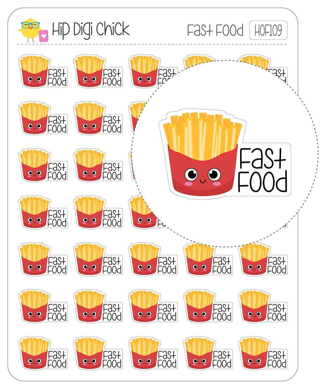 Fast Food Planner Stickers - Lunch Dinner Food Meals - Etsy