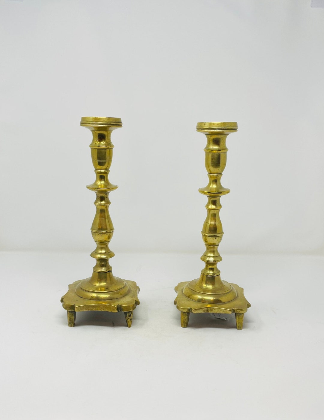 Pair of Russian Brass Sabbath Candlestick Holders - Etsy