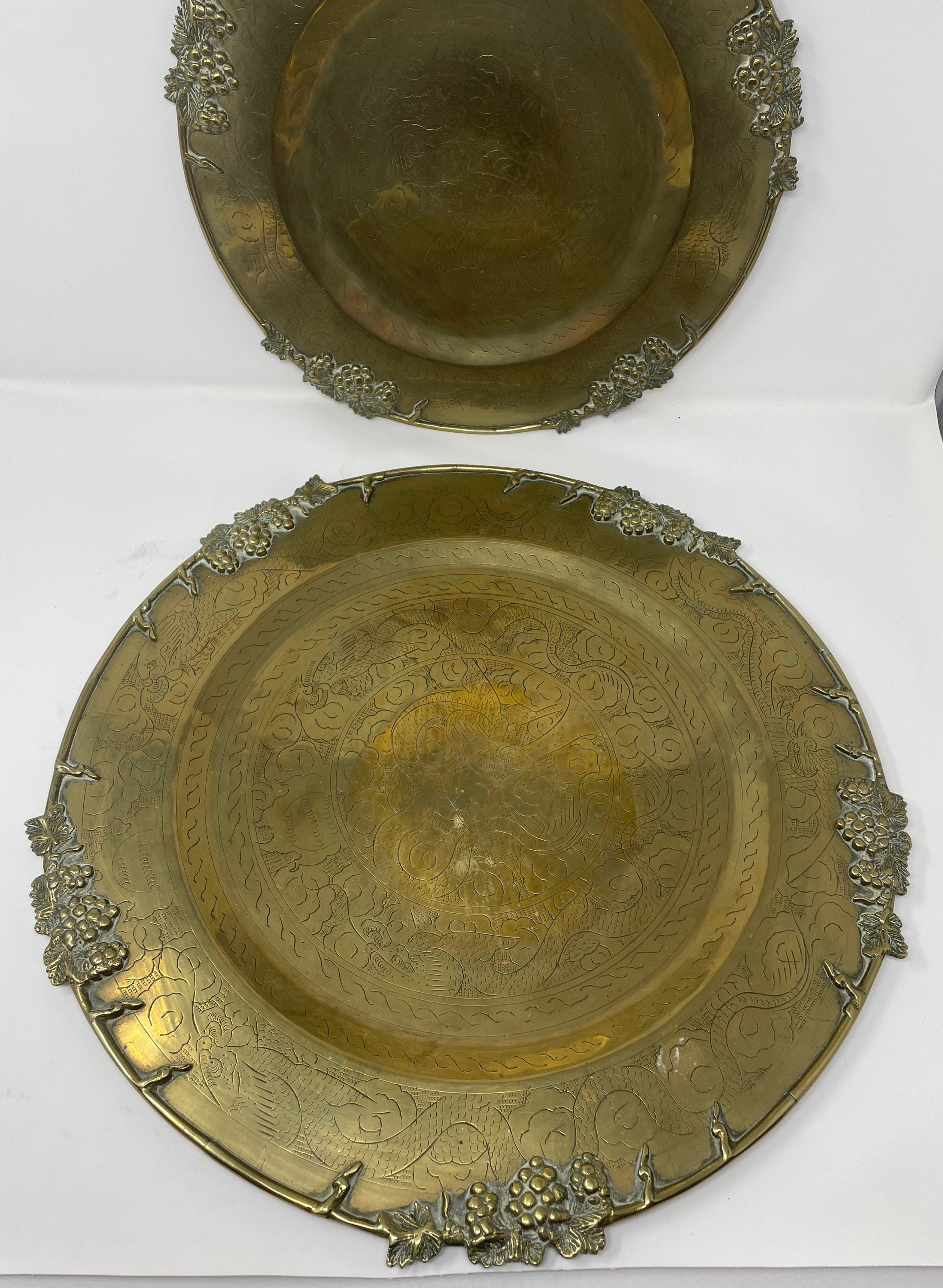 Antique Chinese Two Tiered Brass Folding Table With Engraved Trays - Etsy