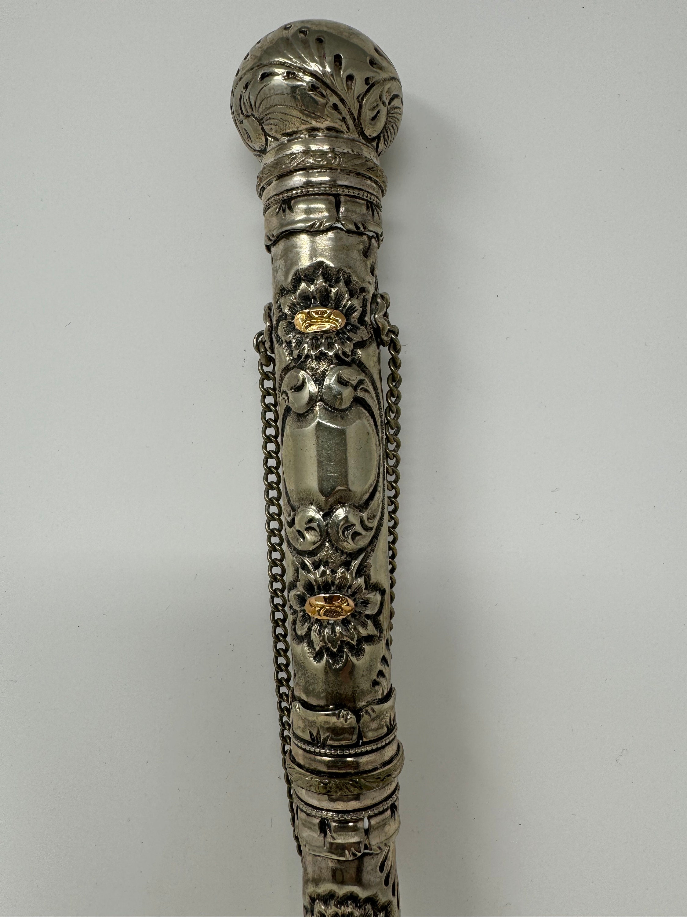 Victorian Period Parasol Handle, Embossed 800 Silver Umbrella Handle - Etsy