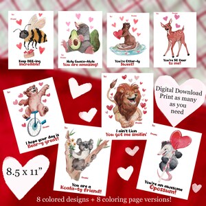 Printable Animal Valentines Day Cards, Classroom Valentines Day Cards ...