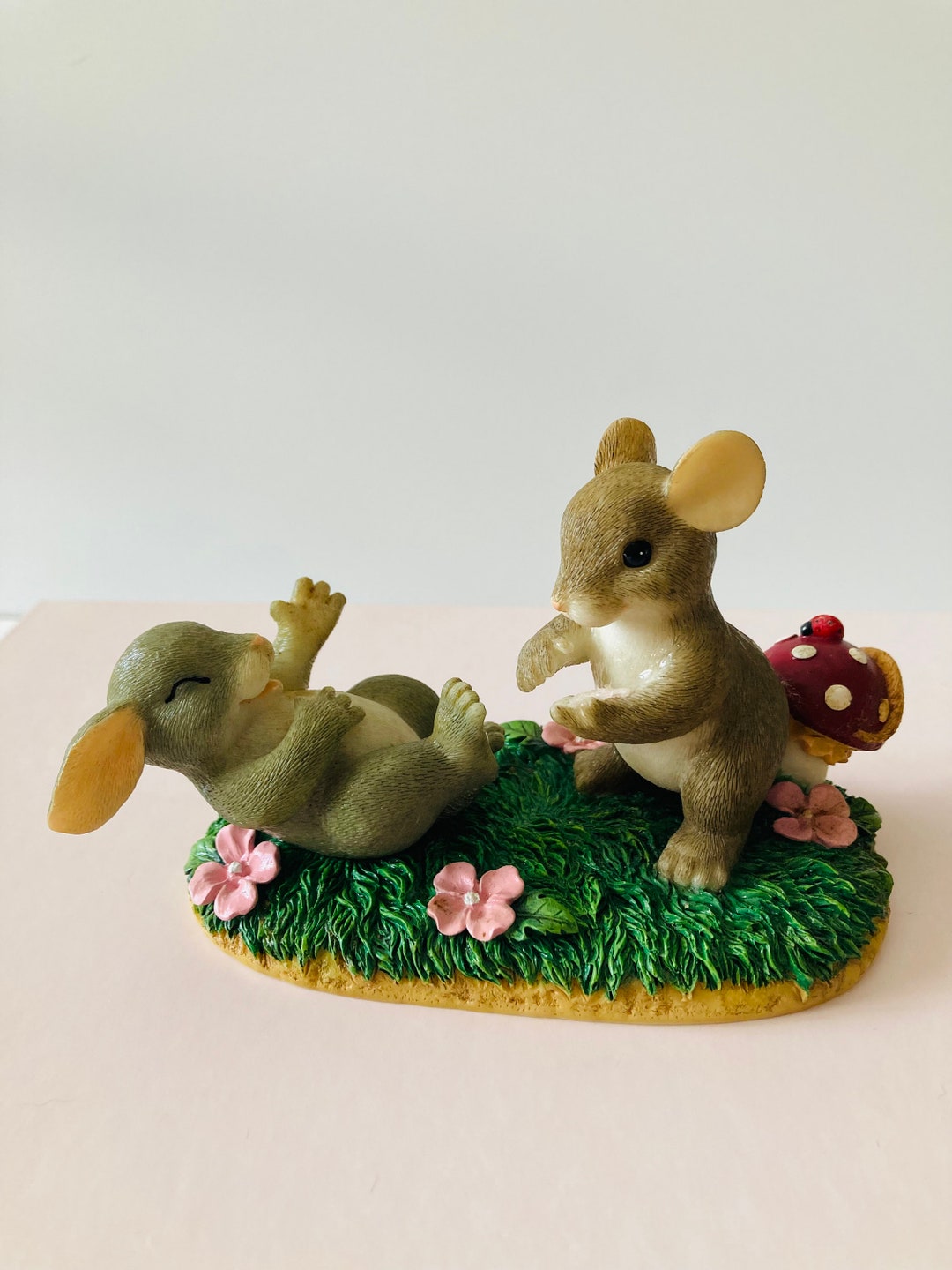 Vintage Charming Tails Figurine Mouse and Rabbit tickled Pink - Etsy