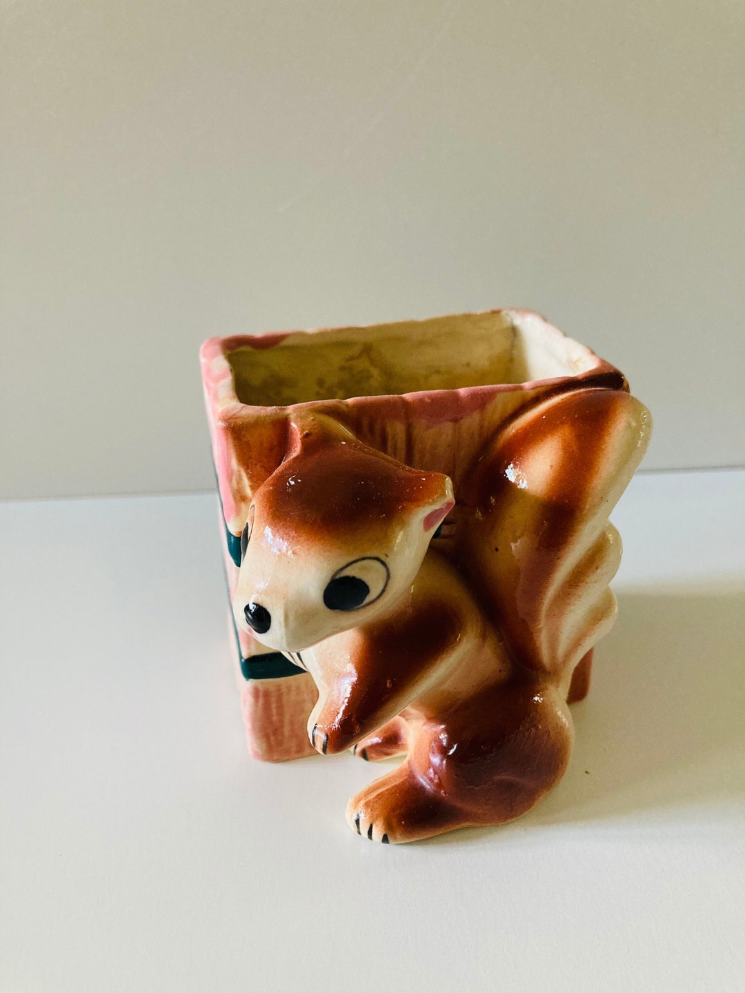 Vintage Squirrel Planter Woodland Decor Cottagecore Japan - Etsy