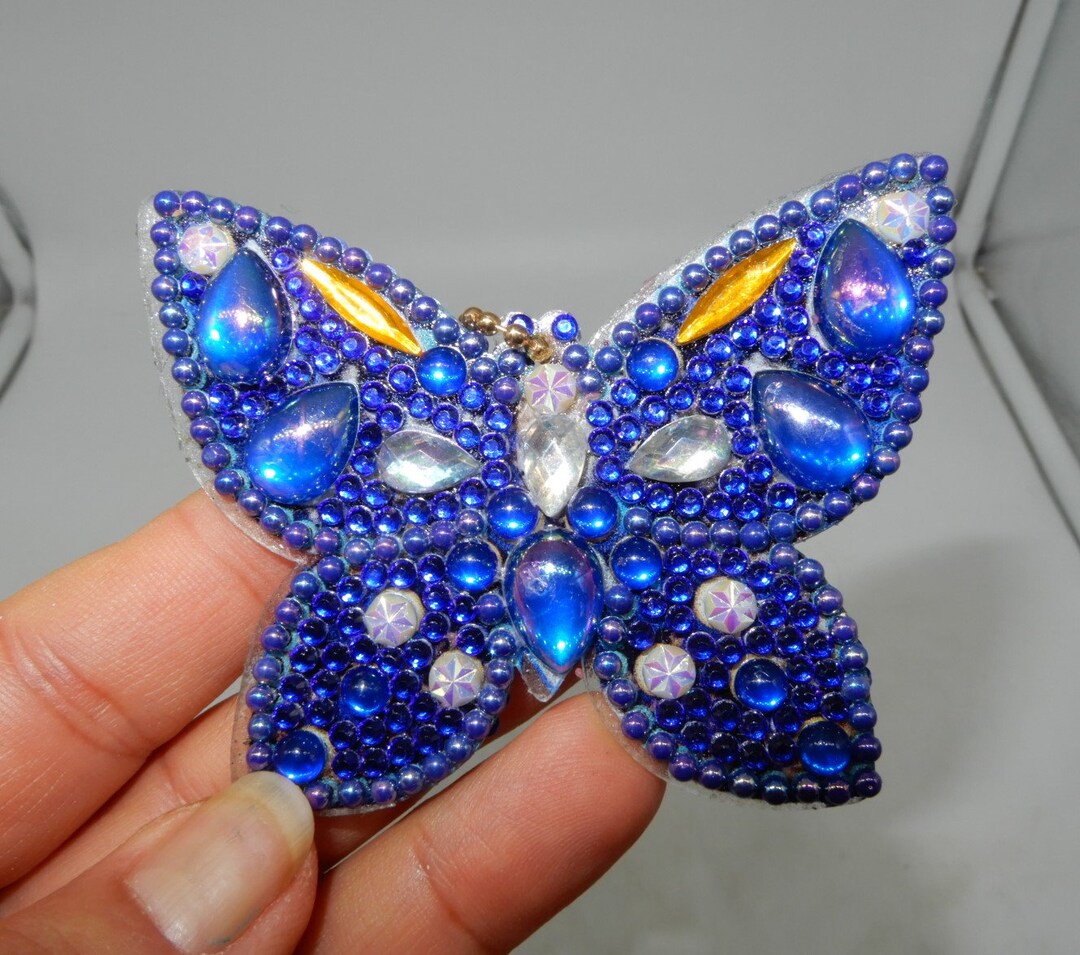 BUTTERFLY KEYCHAIN Diamond Dot Painting Completed for You - Etsy