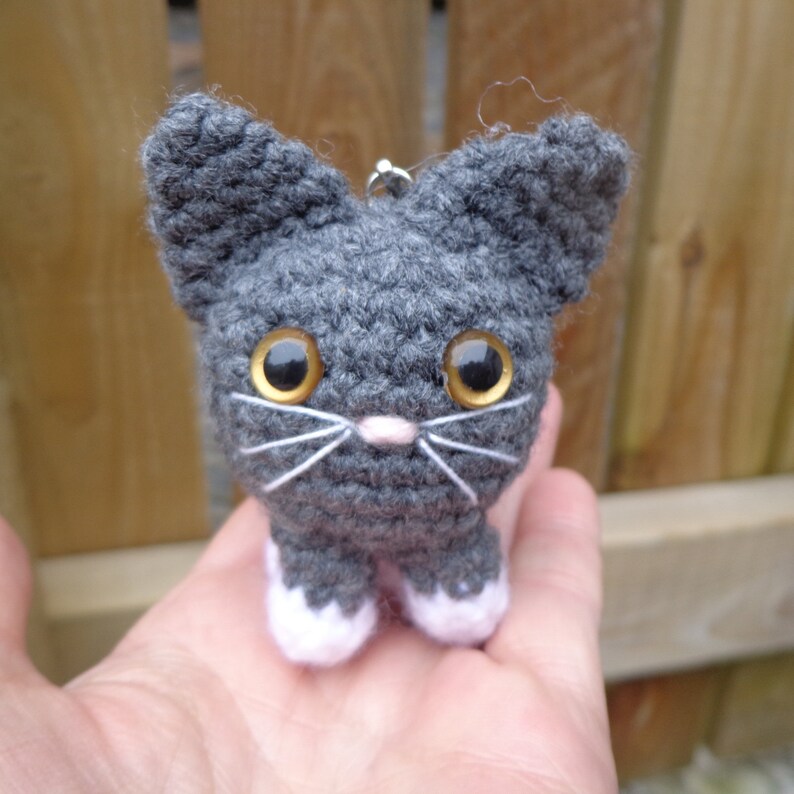 Kitty Cat keyring amigurumi figure mini crochet charm kitten | Etsy