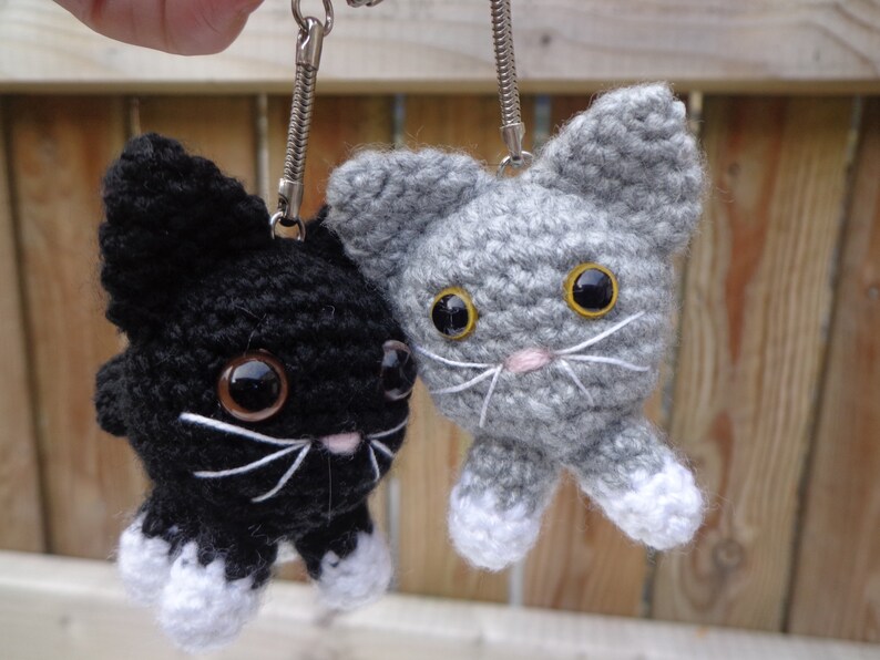 Kitty Cat keyring amigurumi figure mini crochet charm kitten | Etsy