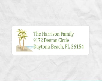 Tropical Palm Tree Address Labels or Stickers - Etsy