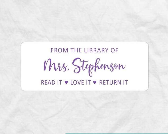 35x Read It Love It Return It Library Stacked Books Personalised ...