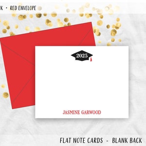 Flat 2025 Graduation Stationery Note Cards, Custom Class of 2025 Thank ...