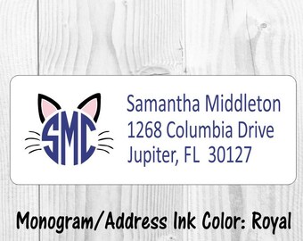 Cat address labels | Etsy