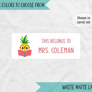 Pineapple Classroom Library Organization Book Labels, New Teacher ...