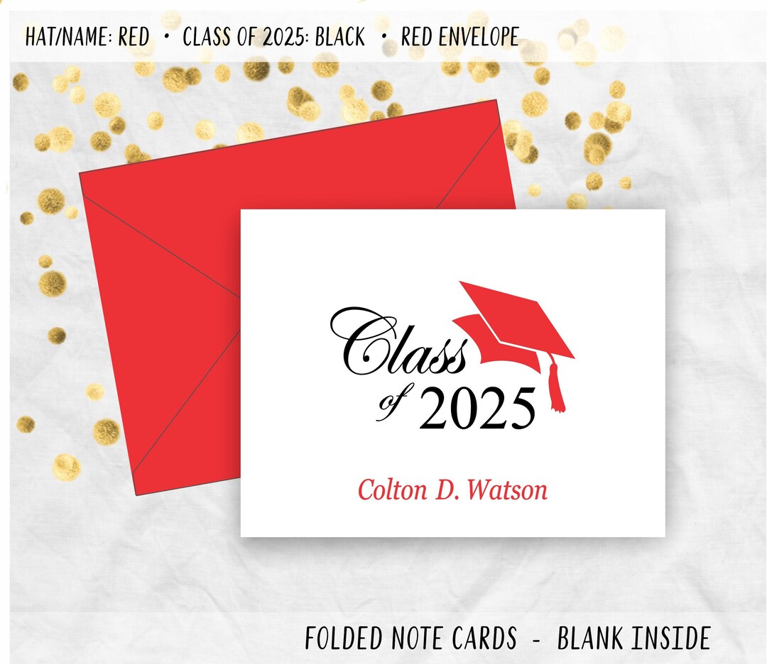 Personalized Class of 2025 Graduation Note Card Stationery, Custom 2025 ...