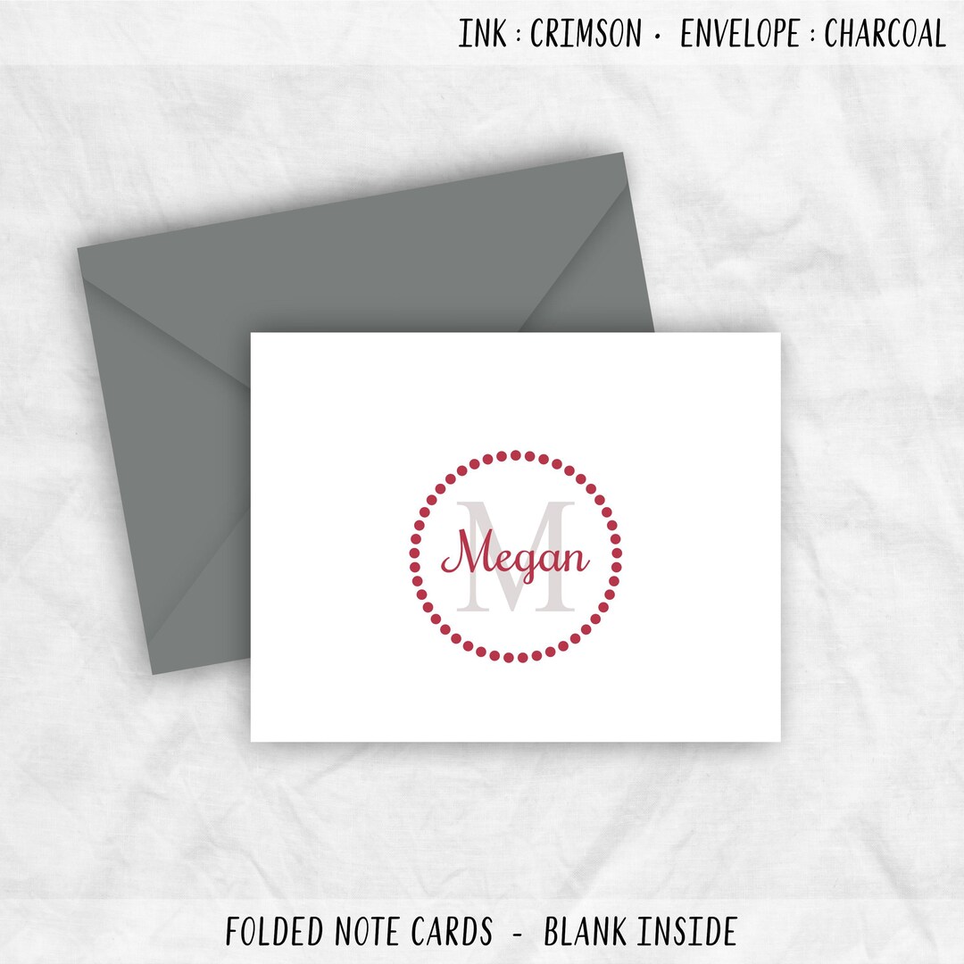 Personalized Initial Note Card Set: Custom Stationery Gift ...