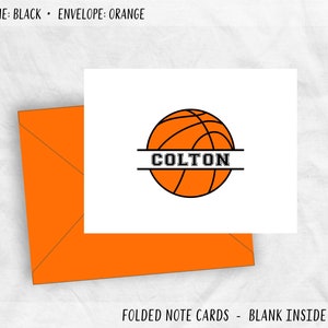 Personalized Basketball Stationery Note Cards Gift, Custom Basketball ...