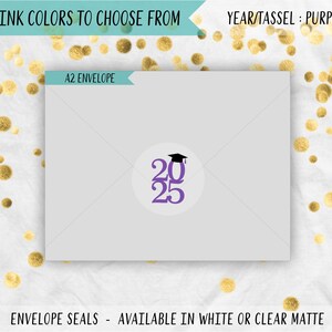 Class of 2025 Graduation Hat Envelope Seals, 2025 Senior Envelope ...