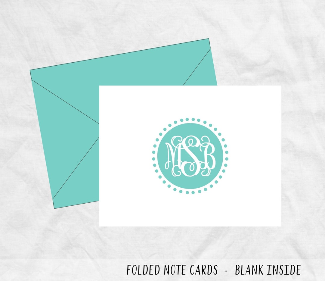 Interlocking Script Monogram Stationery Note Cards, Housewarming Gift ...