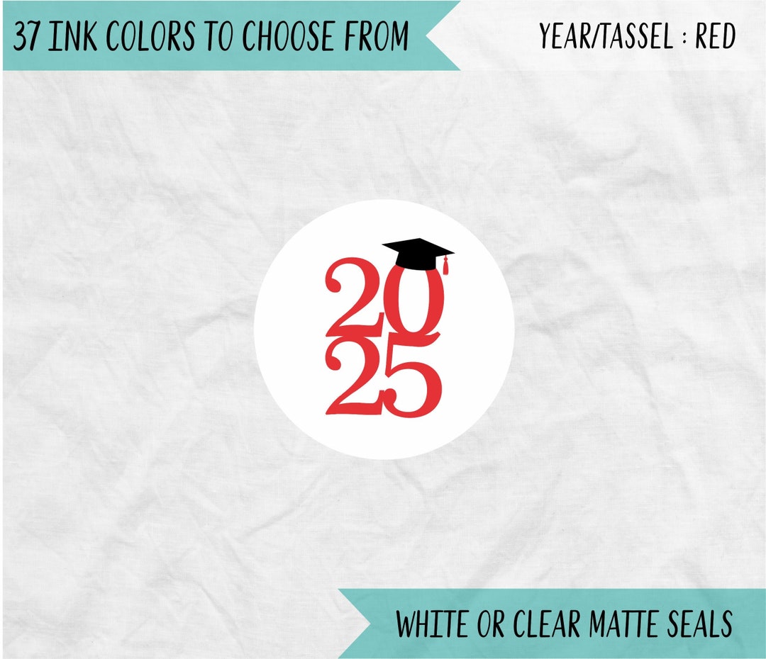 Class of 2025 Graduation Hat Envelope Seals, 2025 Senior Envelope ...