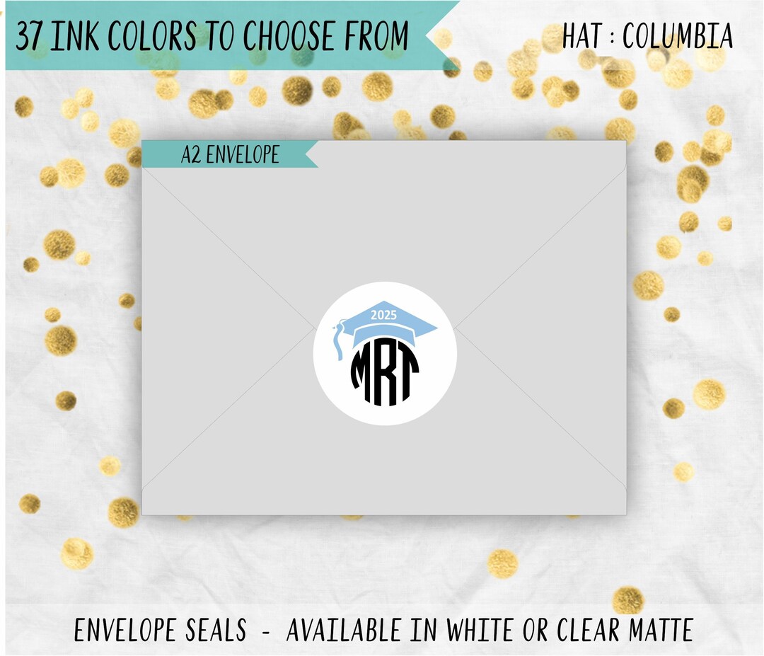 Class of 2025 Round Monogram 1.667" Envelope Seals, 2025 Senior ...