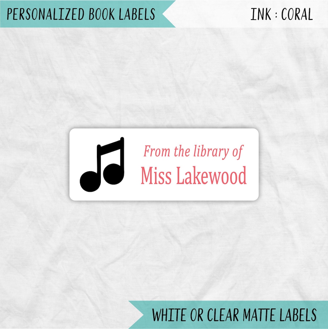 Music Teacher Sticker Labels, Band Choir Choral Music Book Stickers ...