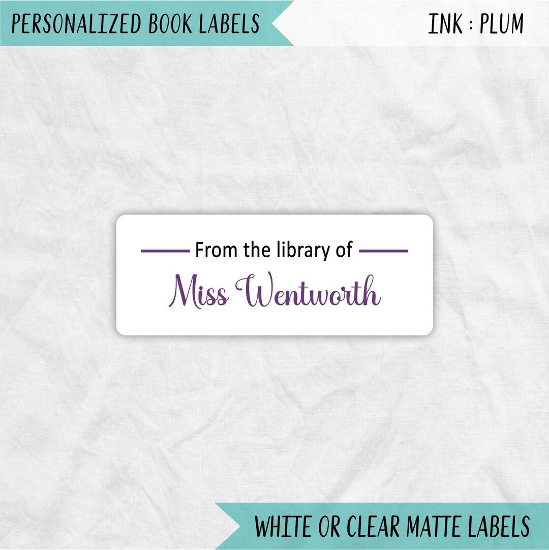 Personalized Book Labels: Teacher Student Library, BL13 - Etsy