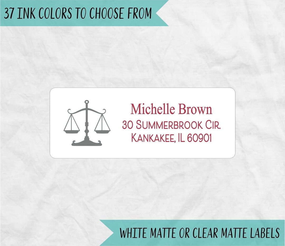 Personalized Law Firm Office Return Address Labels New Lawyer - Etsy