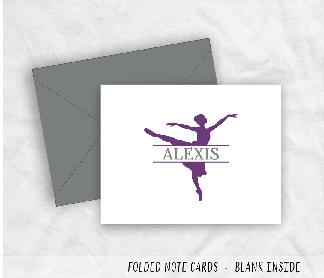 Ballet Dance Recital Thank You Cards, Ballerina Stationery Note Cards ...