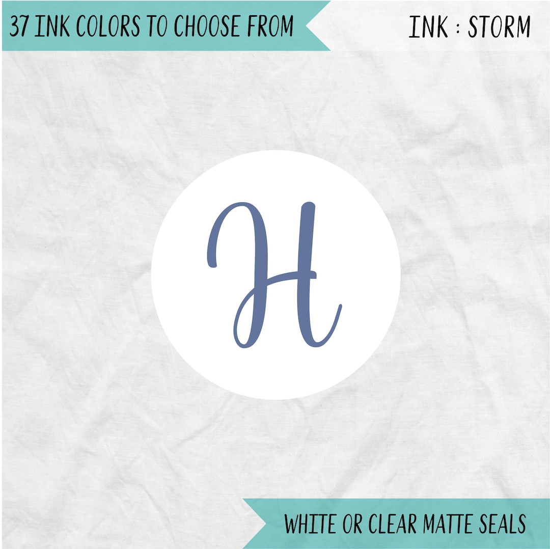 Initial Envelope Seals: Wedding Stickers, 1.5" Round Labels, R15.SCRIPT ...