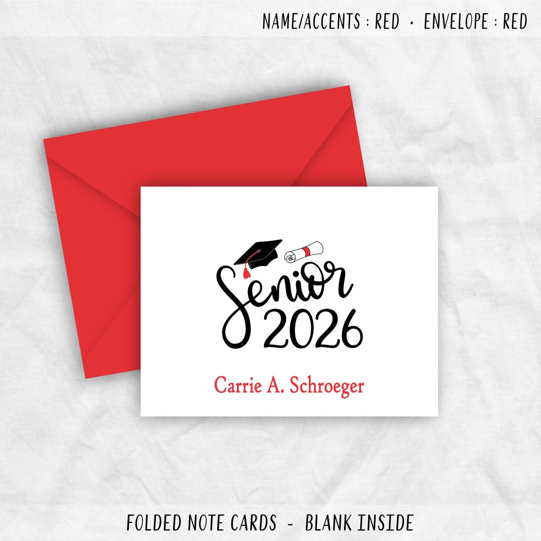 Personalized Senior 2026 Graduation Thank You Cards: Stationery Note ...