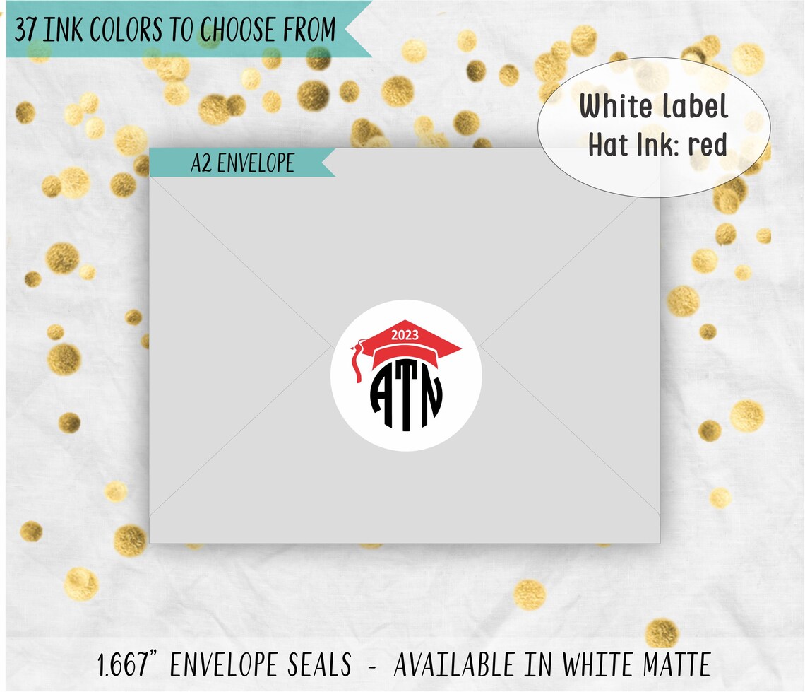 Class of 2023 Round Monogram 1.667 Envelope Seals 2023 - Etsy