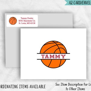 Personalized Basketball Stationery Note Cards: Coach Thank You Gift ...
