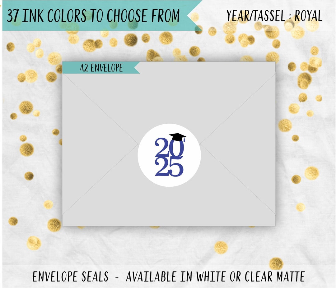 Class of 2025 Graduation Hat Envelope Seals, 2025 Senior Envelope ...
