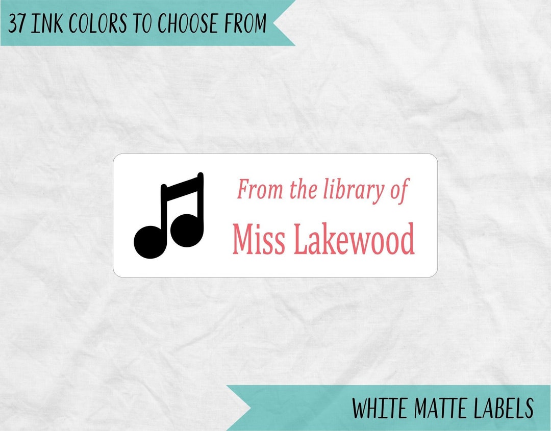 Music Teacher Sticker Labels, Band Choir Choral Music Book Stickers ...