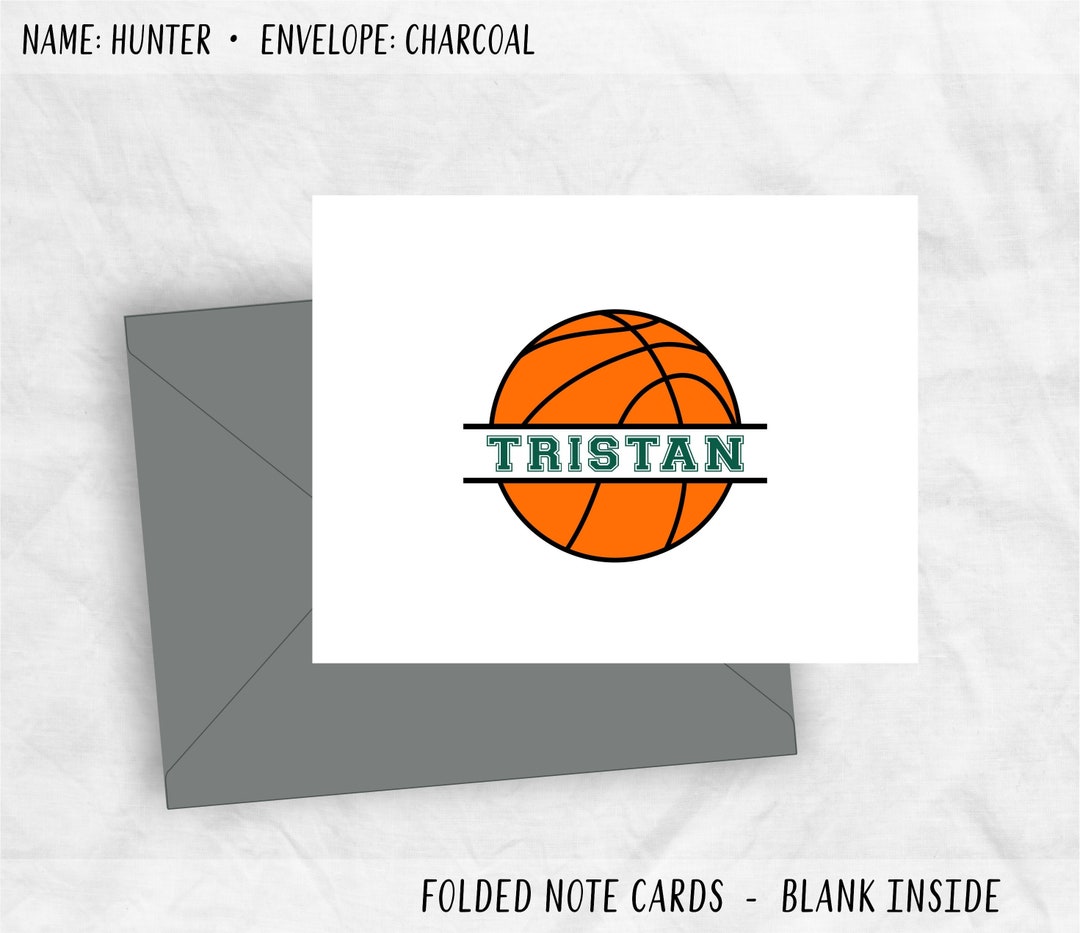Personalized Basketball Stationery Note Cards Gift, Custom Basketball ...
