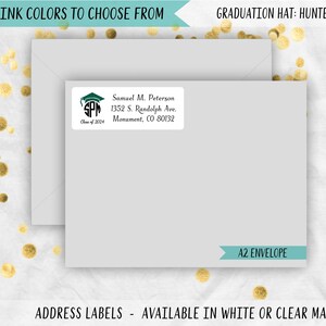Graduation Class of 2024 Monogram Return Address Labels, White or Clear ...