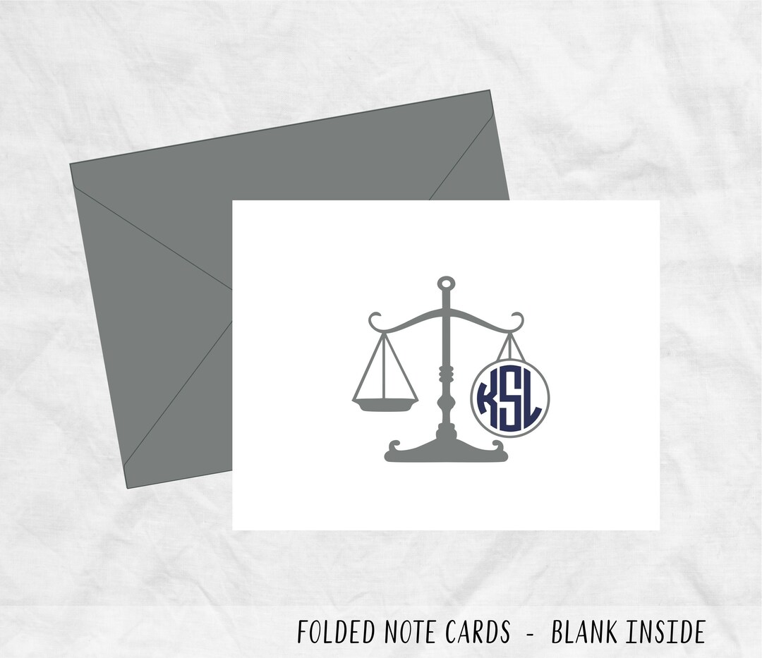 Lawyer Stenographer Judge Monogram Stationery Note Cards, Law School ...