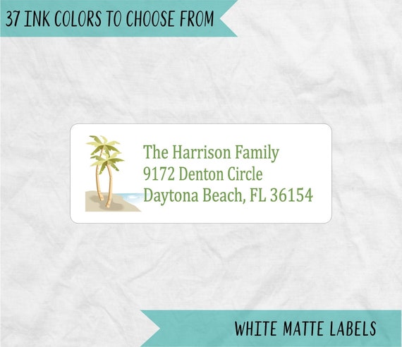 Tropical Palm Tree Return Address Labels Palm Tree Return - Etsy